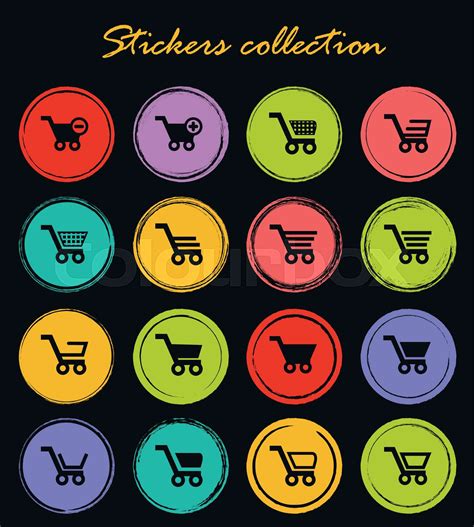 Shopping Bascket Icons Set Stock Vector Colourbox