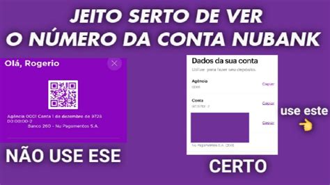 como ver o número da conta nubank depois da mudança de números YouTube
