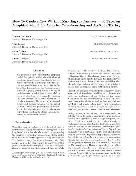how to grade a test without knowing the answers a bayesian graphical model for adaptive
