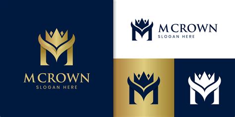 Initial Letter M Crown Logo For Jewelry King Royal Brand Company Logo