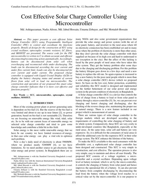 pdf cost effective solar charge controller using microcontroller