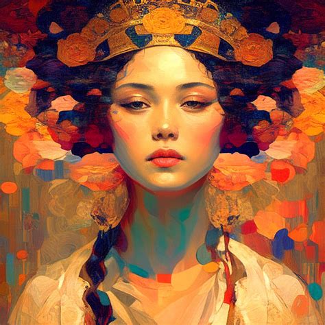 Láminas decorativas para enmarcar Abstrat portrait Beautiful chinese