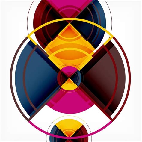 Círculos creativos fondo abstracto geométrico con efecto 3D Vector