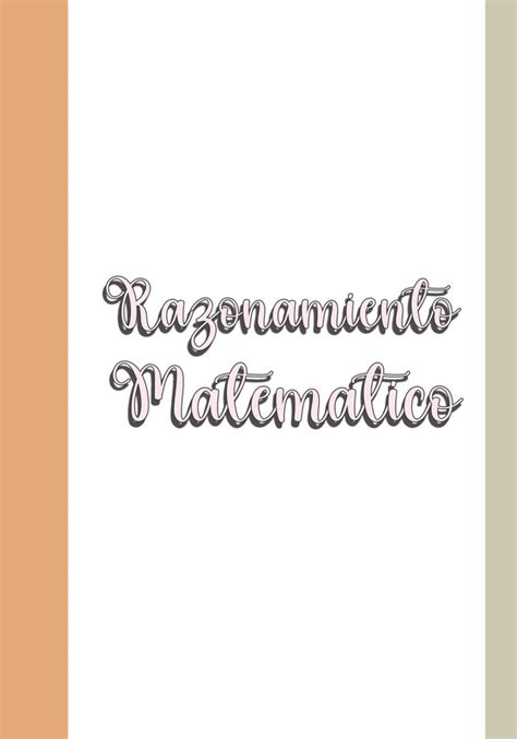 Las Mejores Portadas De Razonamiento Matem Tico
