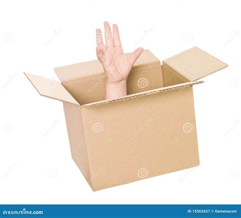 Hand In Cardboard Box Royalty Free Stock Photography CartoonDealer