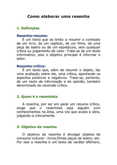 Resenha Descritiva veja como fazer exemplo dicas e sugestões