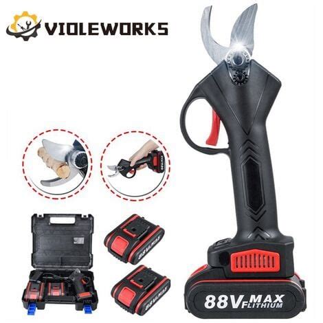 Sécateur électrique VIOLEWORKS sans fil 88V 500W 30mm max en coffret