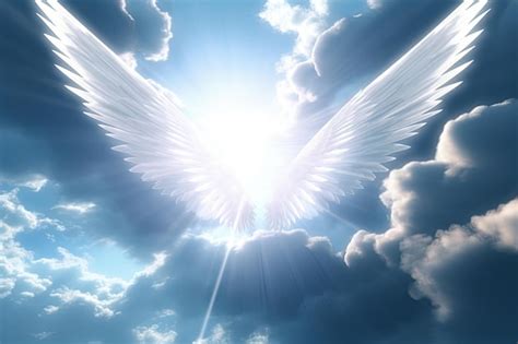 Alas De Un Ngel Blanco En El Cielo Foto Premium