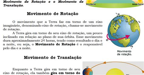 Atividades Sobre Os Movimentos Da Terra 4 Ano REVOEDUCA