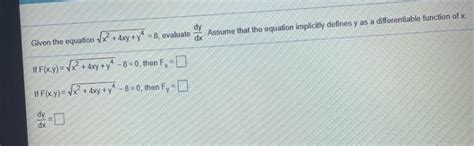 solved assume that the equation implicitly defines y as a