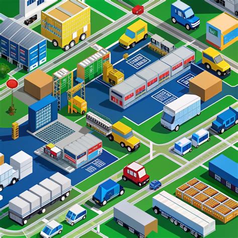 Infografías isométricas de logística global Infografías de logística