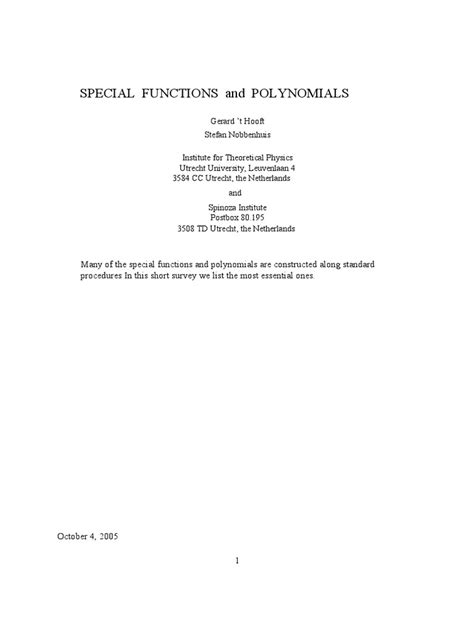 special functions and polynomials an overview of legendre associated legendre bessel