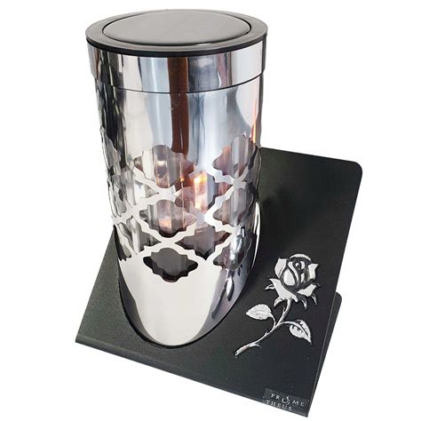 ZNICZ SOLARNY SREBRNY metalowy led TUBA panel FOTOWOLTAICZNY na grób