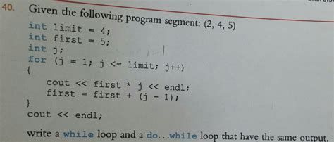 solved given the following program segment 2 4 5 int