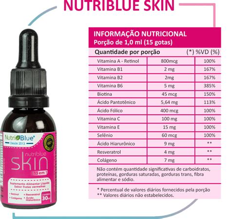Retinol 800mcg ácido hialurônico 9mg Skin nutriblue