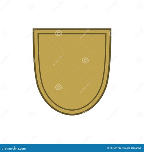 Icono Del Oro De La Forma Del Escudo Logotipo Plano Simple En El Fondo