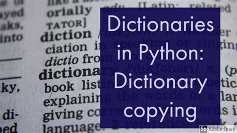 how to copy a dictionary in python youtube