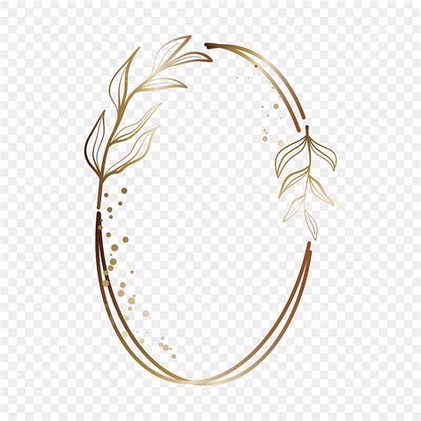 Marco De Círculo Dorado Boho Con Elemento Floral PNG Dorado Boho