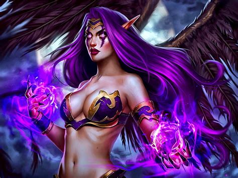 Fantasy Kunst League Of Legends Morgana Sexy HD Hintergrundbild