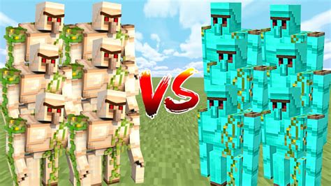 100 IRON GOLEMS Vs 100 DIAMOND GOLEMS In Minecraft Mob Battle YouTube