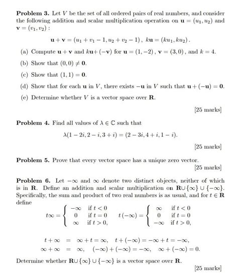 [solved] problem 3 let v be the set of all ordered pa
