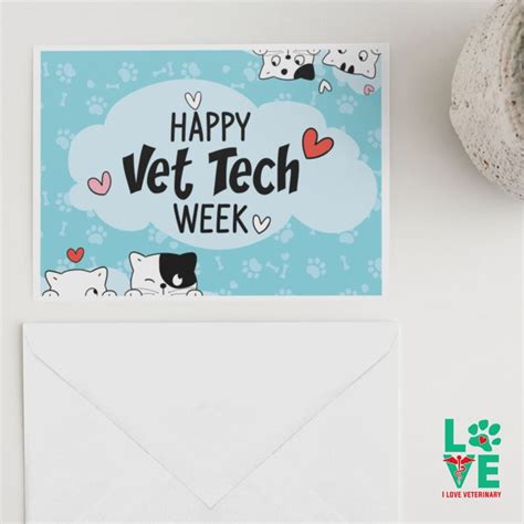 Happy Vet Tech Week Set Of Cards Gift For Vet Tech Etsy