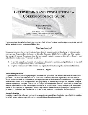 Fillable Online INTERVIEWING AND POST INTERVIEW Fax Email Print PdfFiller