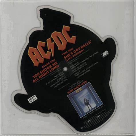 AC DC You Shook Me All Night Long UK Shaped Picture Disc Picture Disc