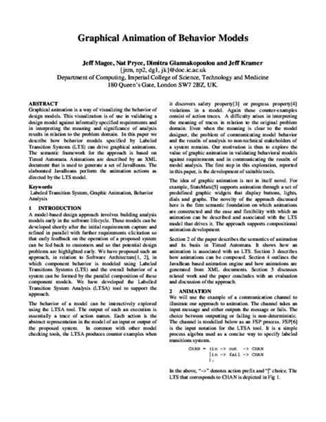 pdf graphical animation of behavior models nat pryce