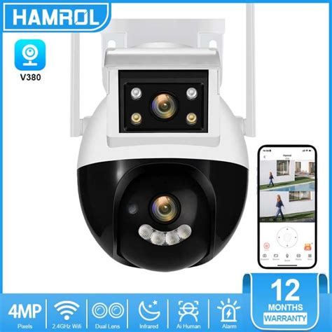 Hamrol V380 HD 4MP Round Type Outdoor PTZ WiFi Camera Waterproof LED IR