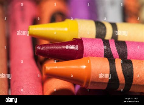 Stacked Crayons Up Close Stock Photo Alamy