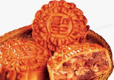 诱人精致可口五仁月饼PNG图片素材下载 月饼PNG 熊猫办公