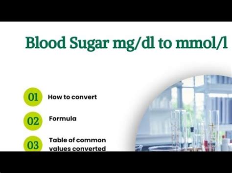 How To Convert Mg Dl Milligram Per Deciliter To Mmol L Millimole Per