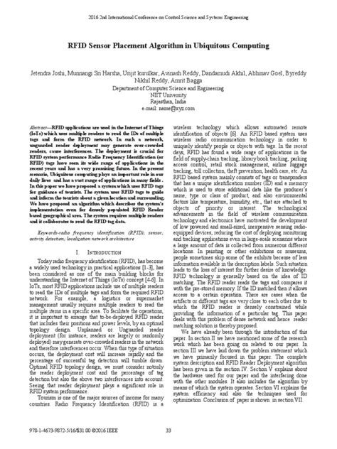 rfid sensor placement algorithm in ubiquitous computing pdf radio frequency identification