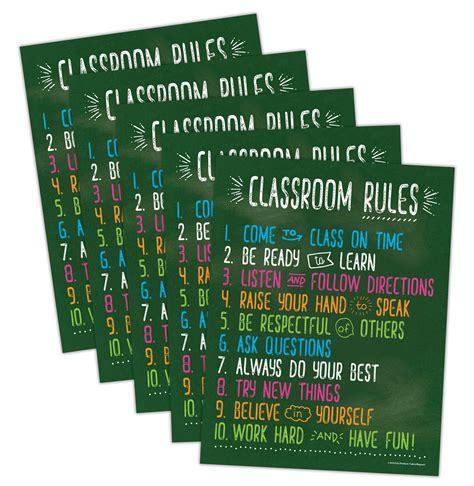 Buy Classroom Rules S 5 Pack Laminated 17x22 Inches Classroom