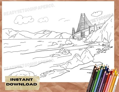 Golden Gate Bridge Coloring Page