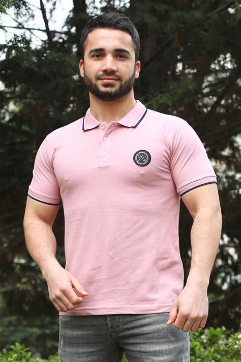 Madmext Arma Detaylı Polo Yaka Pudra Tişört 3052