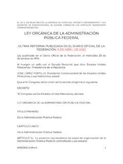 Ley Org Nica De La Administraci N P Blica Federal Ley Org Nica De