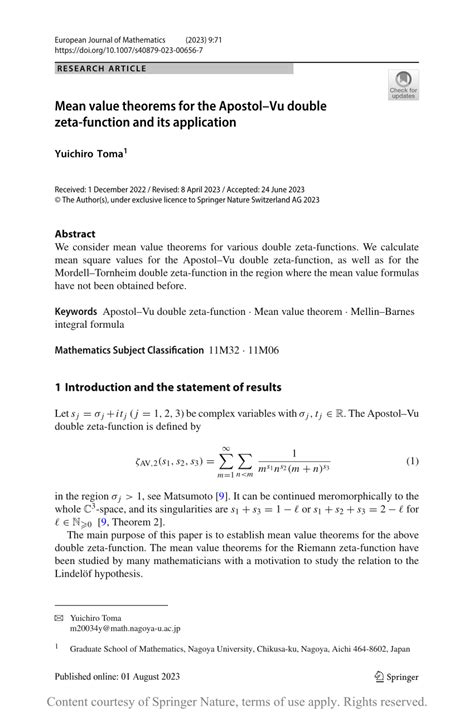 mean value theorems for the apostol vu double zeta function and its application