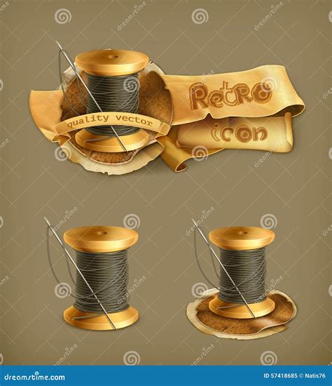 Carretel Da Linha ícones Do Vetor Ilustração do Vetor Ilustração de