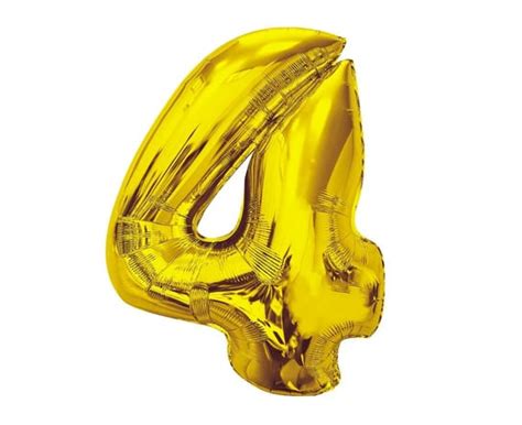 Balon foliowy Smart cyfra 4 złota 92 cm GoDan Przyjęcia i okazje