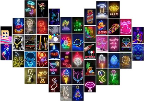 Buy Pcs Neon Wall Collage Kit Aesthetic Pictures Posters For Room