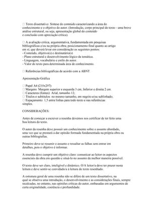 Normas para a elaboração de uma resenha PDF