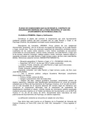 Completable En línea Pliego de condiciones que ha de regir el contrato