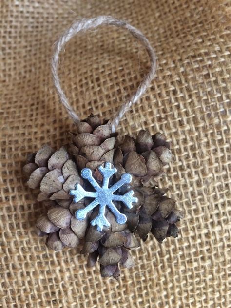 Mini Snowflake Pine Cone Ornament Gold Or Silver Snowflake Charm