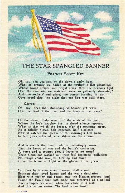 The Star Spangled Banner Lyrics Printable