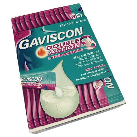 Buy Gaviscon Double Action Liquid Sachets 12 Pack PostMyMeds