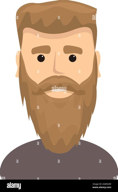 Hombre Con Icono De Barba Larga Dibujo Animado De Guy Con Icono De