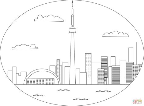 CN Tower Coloring Page Free Printable Coloring Pages