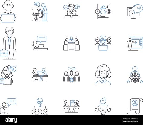 Management Department Outline Icons Collection Managing Session